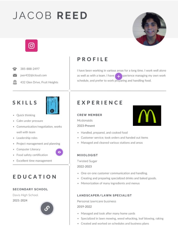 Jacob Reed Interactive resume