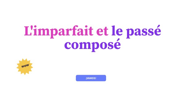 Imparfait VS passé composé | Genially