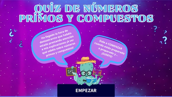Quiz de números primos y compuestos