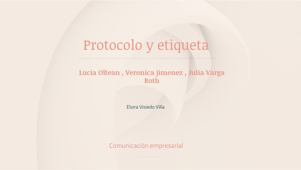 Protocolo y etiqueta | Genially