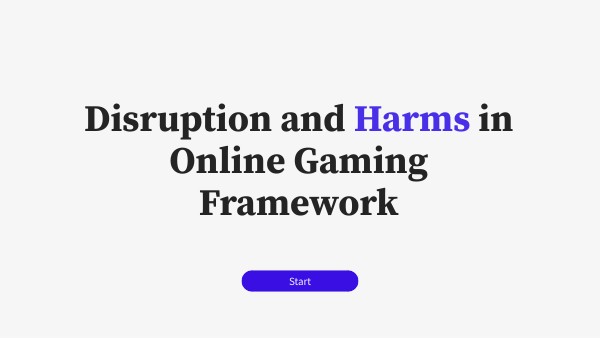 Disruption and Harms in Online Game Framework