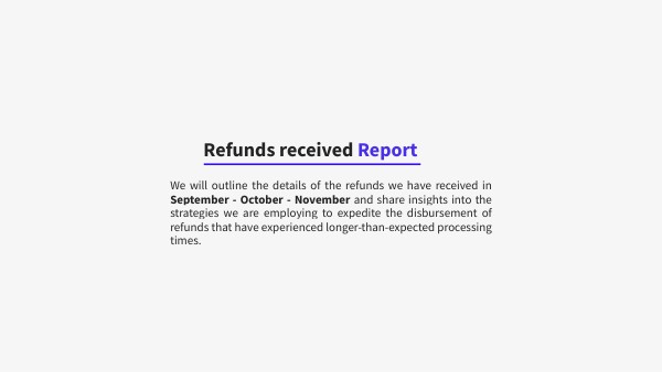 Refunds report from September