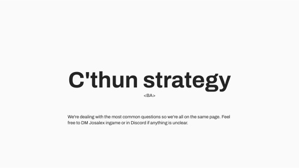 C'thun strategy | Genially