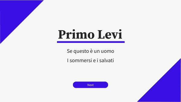 Presentazione Primo Levi | Genially