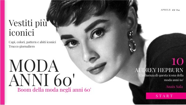 Storia: Moda negli anni 60'; L'Icona della moda Audrey Hepburn. | Genially