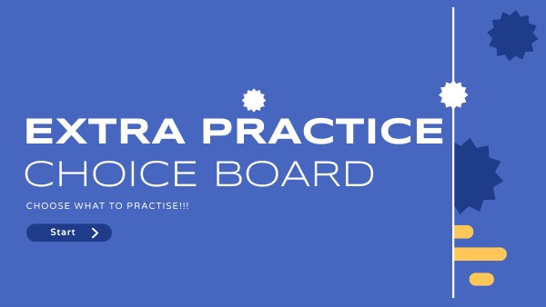Extra Practice Choice Board 01
