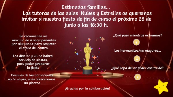 Invitación fin de curso nubes y estrellas | Genially