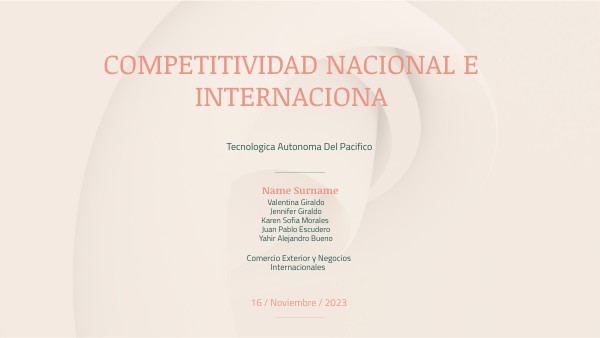 COMPETITIVIDAD NACIONAL E INTERNACIONAL
