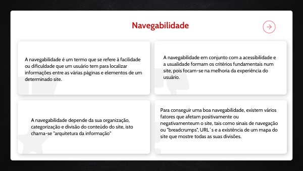 Quiz sobre navegabilidade
