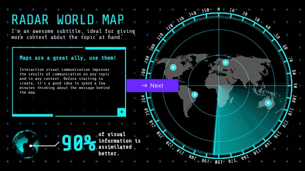 Mappemonde radar | Genially