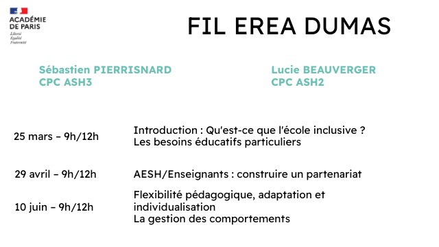 Partenariat Enseignant-AESH - Dumas séance 2