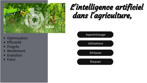 Veille sur l'intelligence artificiel dans l'agriculture | Genially