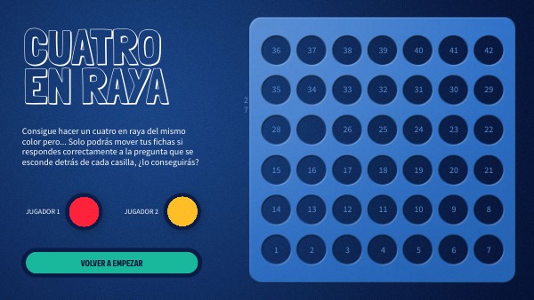 ¡JUGAMOS A CUATRO EN RAYA! | Genially