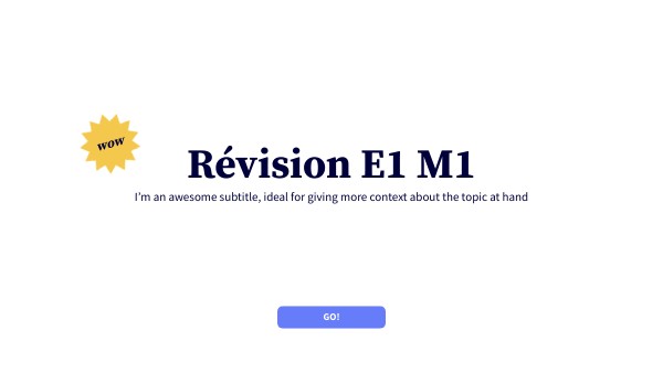 Révision E1 M1