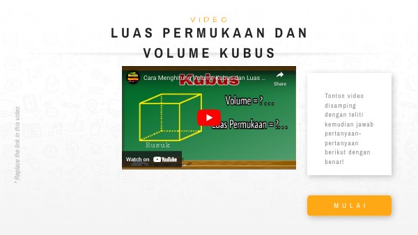 LUAS PERMUKAAN DAN VOLUME KUBUS | Genially
