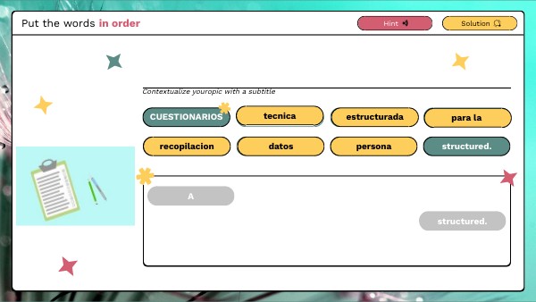 Put the words in order | Genially