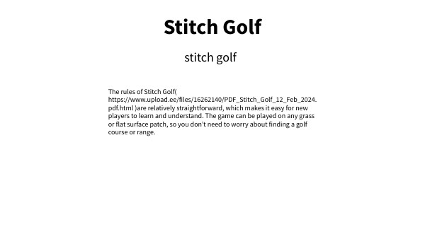 Stitch Golf