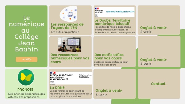 Le numérique au collège Jean Bauhin | Genially