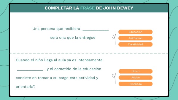Completar la frase John Dewey | Genially