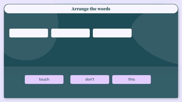 Arrange the words | Genially
