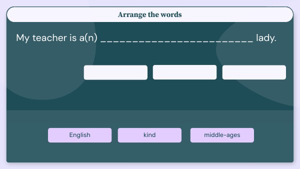 Arrange the words | Genially