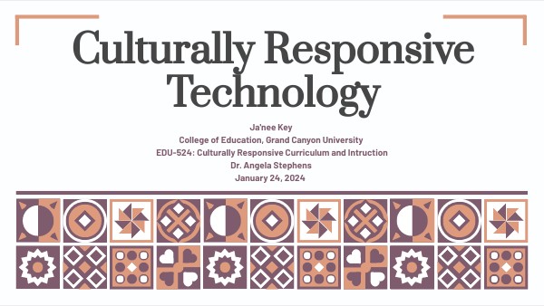 Culturally Responsive Technology Professional Development Presentation | Genially