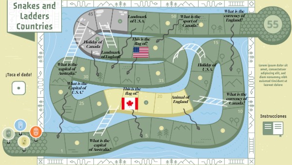 Snakes and Ladders Countries | Genially
