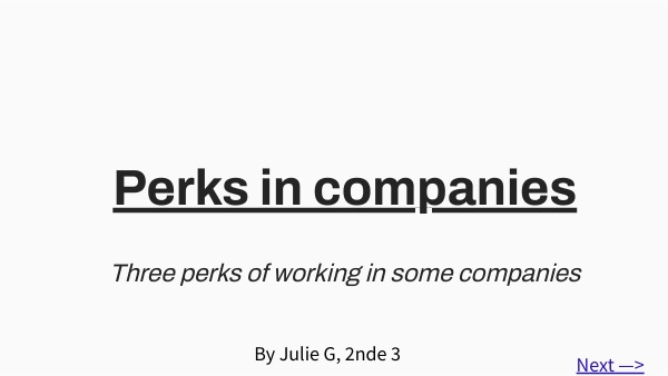 Working perks by Julie G