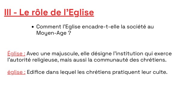 Le rôle de l'Église | Genially