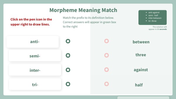 morpheme meaning match