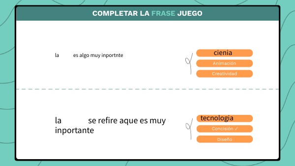 Completar la frase juego