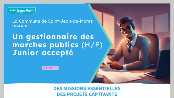 Offre Gestionnaire Marchés Publics | Genially