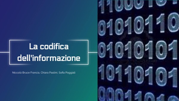 Presentazione sulla codifica dei dati | Genially