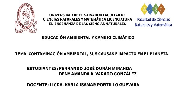 Contaminación Ambiental | Genially