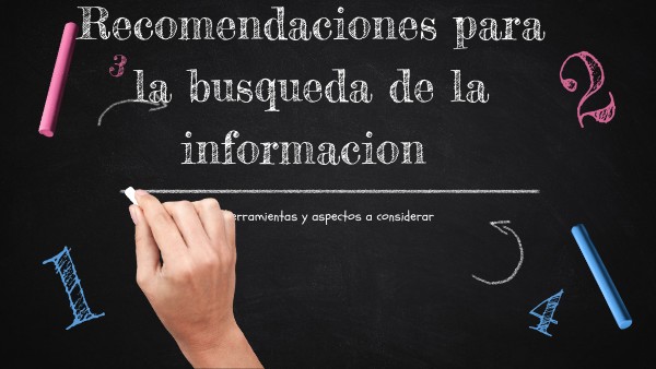 recomedaciones para la busqueda de informacion