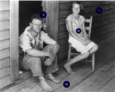 Image interactive de Walker Evans, Floyd Burroughs et sa fille, 1936