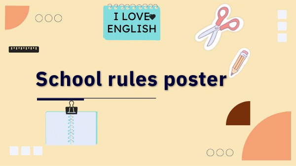 School rules poster