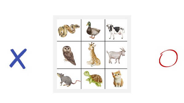 tic tac toe - fem - Tiere | Genially