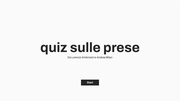 quiz sulle prese