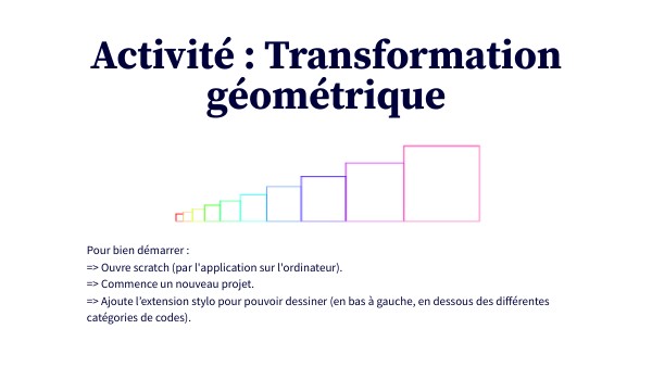 Diapo Activité Transformations Géométriques | Genially