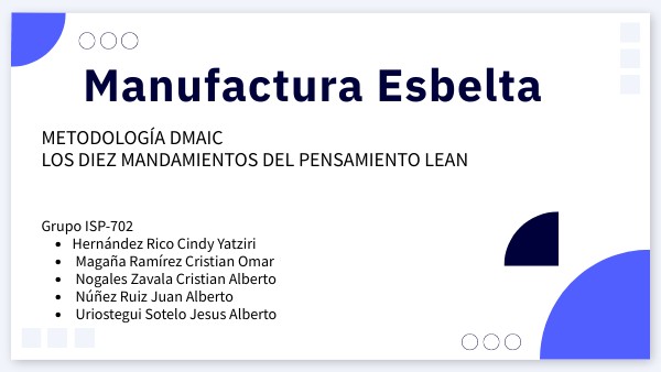 PRESENTACIÓN Manufactura Esbelta