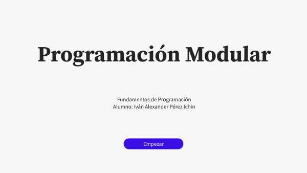 Programación Modular