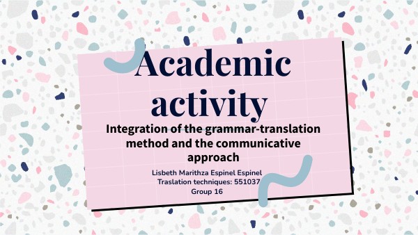 Academic activity- Lisbeth Espinel- Group 16 | Genially