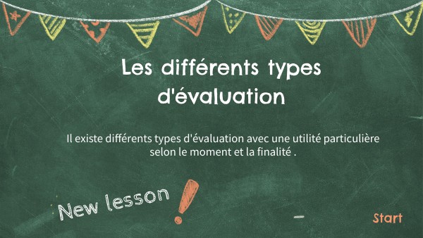 types d'évaluation | Genially