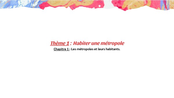 Les métropoles et leurs habitants. | Genially