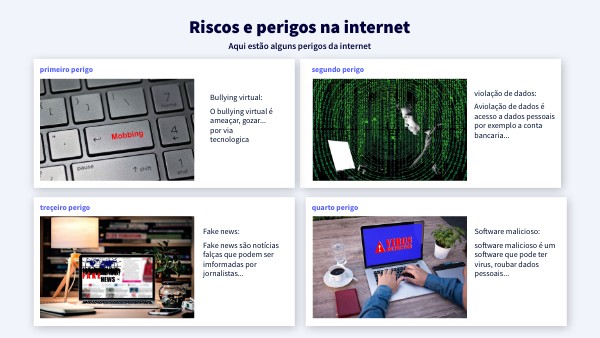 Riscos e perigos na internet | Genially
