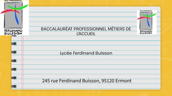 Présentation de la filière du metier de l'accueil | Genially