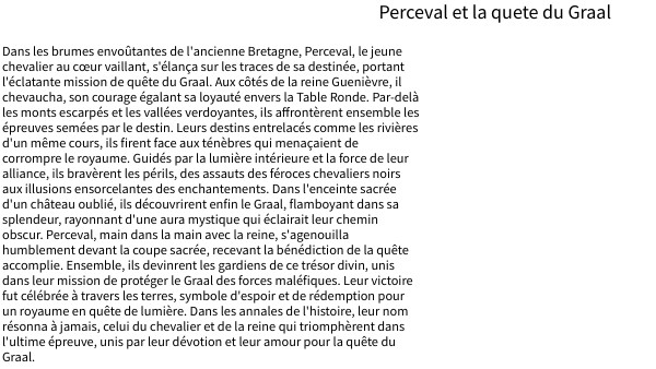 Perceval et la reine