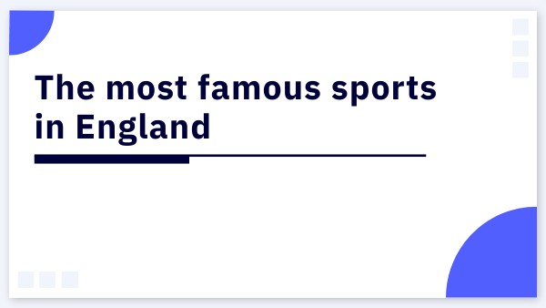 The most famous sports in England | Genially