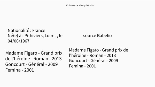 Histoire de Khady demba